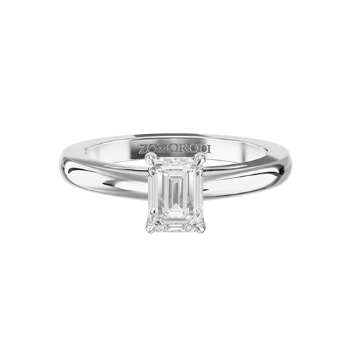 Noble design emerald cut wedding ring - Zomorodi Jewelry Inc
