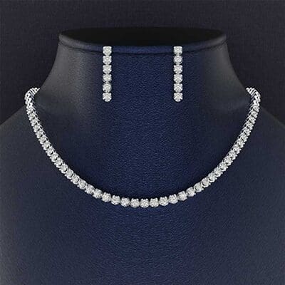 Sparkle Line Design Tennis Jewelry Set - Zomorodi Jewelry Inc